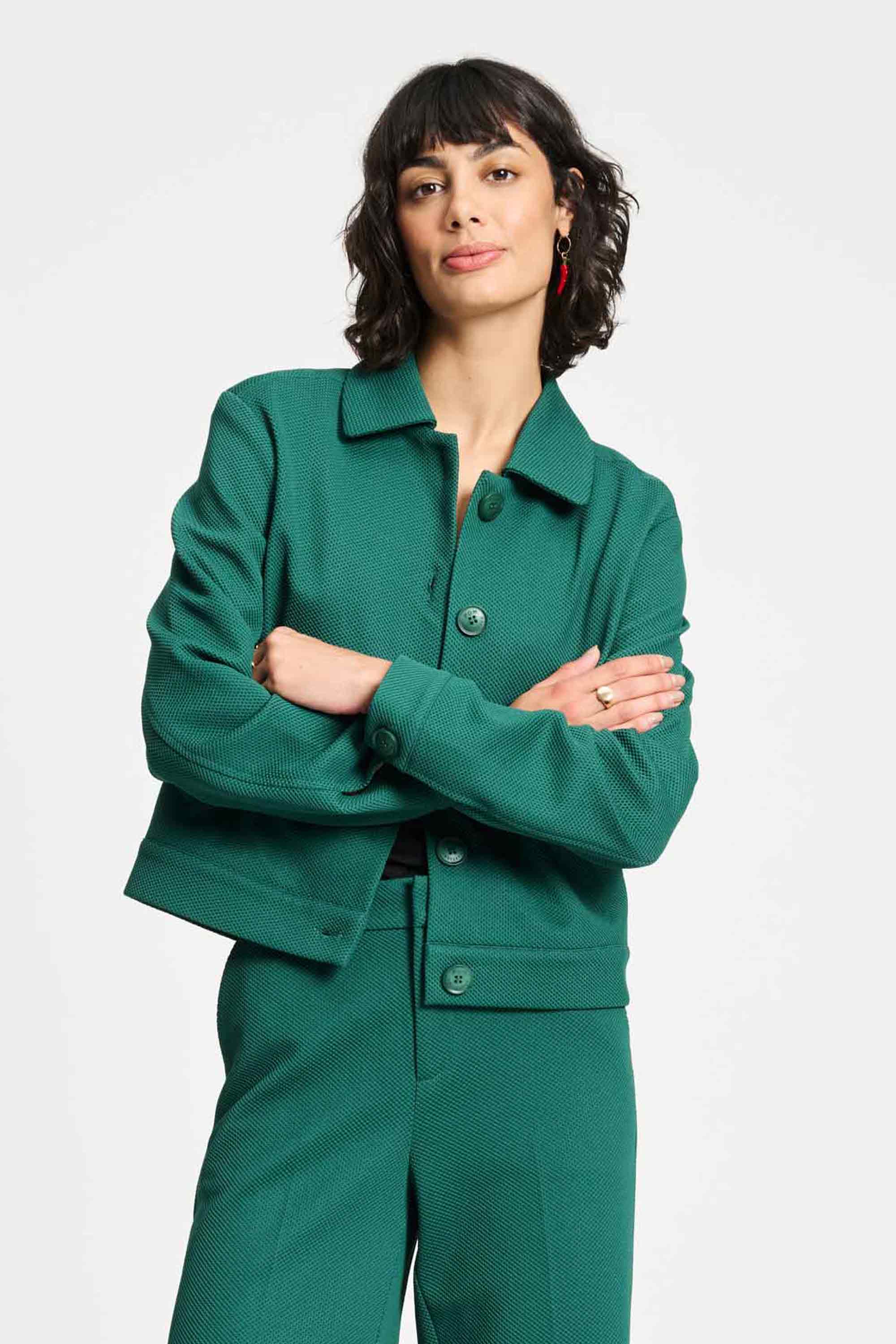 Groen jasje | Iris Pine Green | POM Amsterdam | Officiële Website