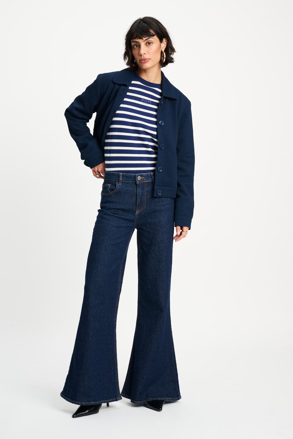 JEANS - Flare Dark Blue – POM Amsterdam