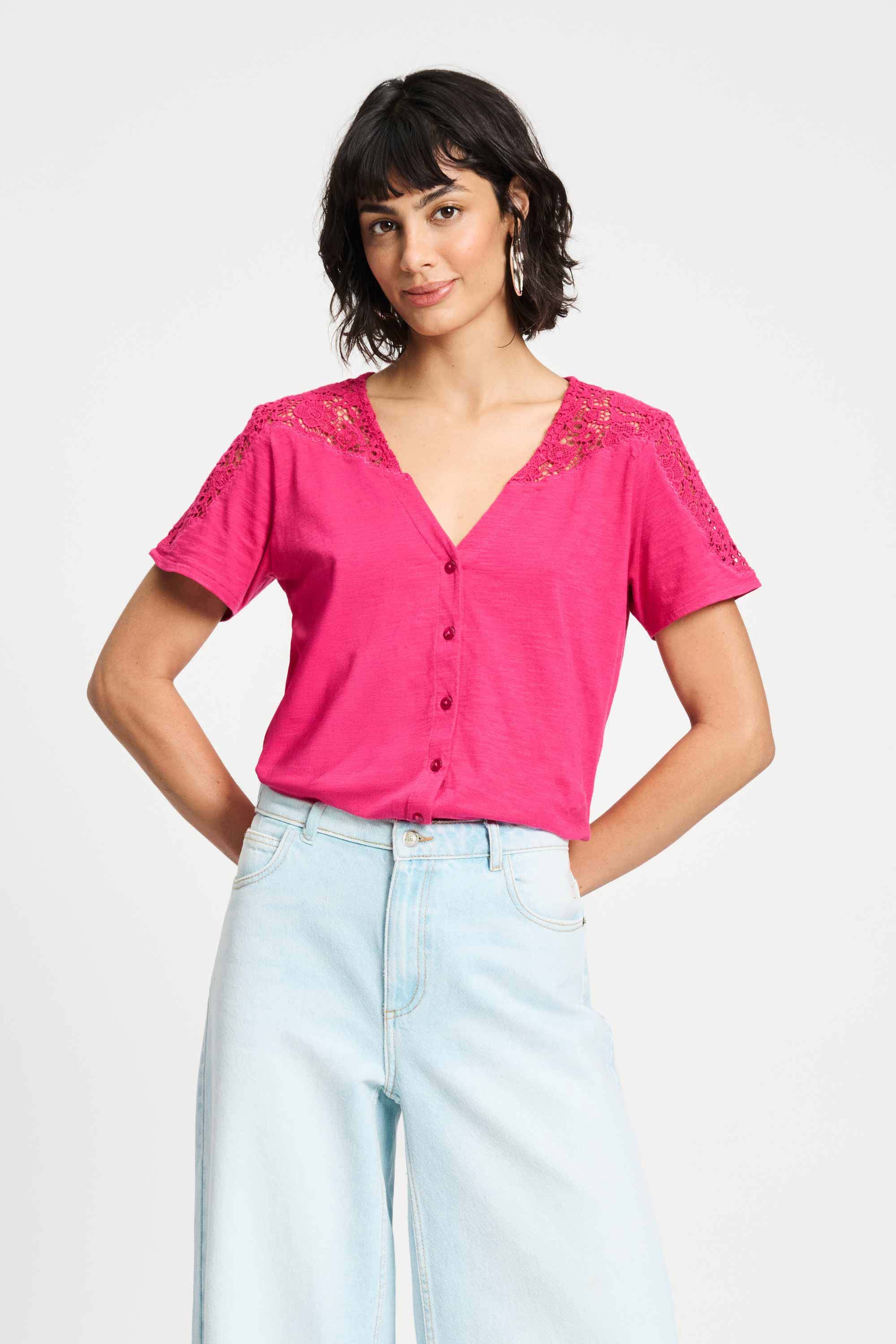 Ellen Fuchsia | Roze T-shirt | Officiële Website | POM Amsterdam